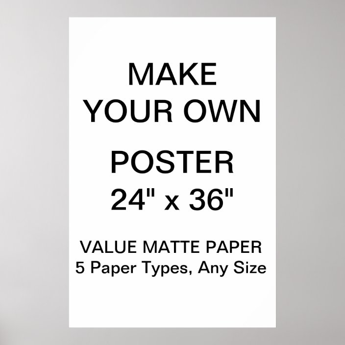 Custom Personalized 24" x 36" Value Matte Poster | Zazzle.com