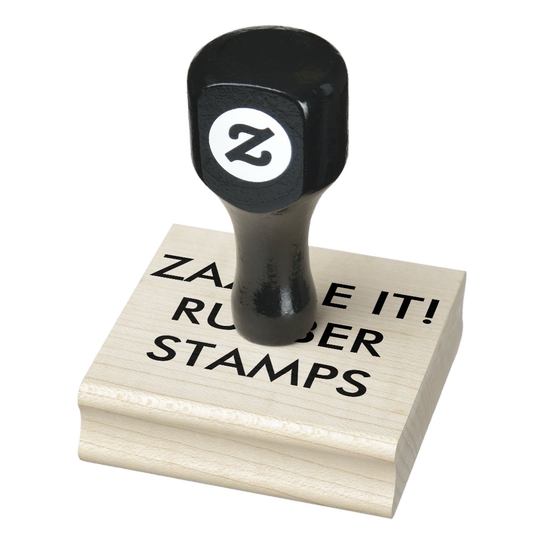 Custom Personalized 2.5" x 2.5" Wood Rubber Stamp | Zazzle