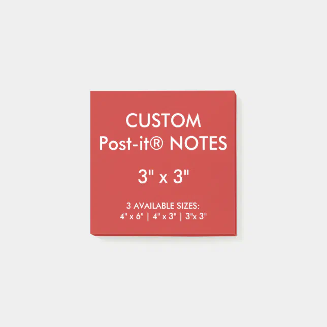 Custom Personalized 3" Square Post-it® Notes Blank | Zazzle