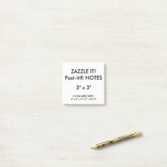 Custom Personalized 3" Square Post-it® Notes Blank | Zazzle