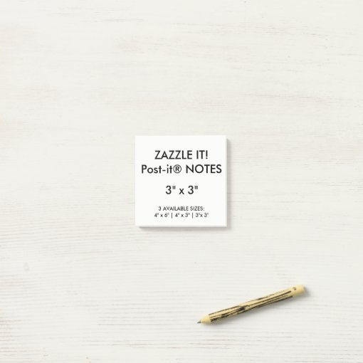 Custom Personalized 3" Square Post-it® Notes Blank | Zazzle