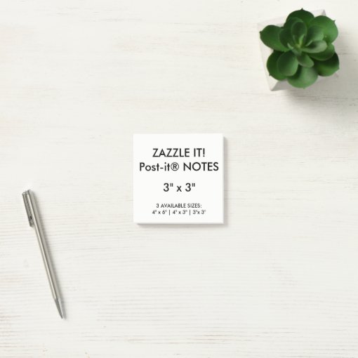 Custom Personalized 3" Square Post-it® Notes Blank | Zazzle