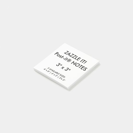 Custom Personalized 3" Square Post-it® Notes Blank | Zazzle