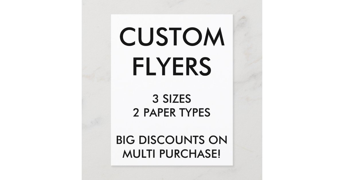Custom Personalized 4.5x5.6" Flyers Blank Template | Zazzle