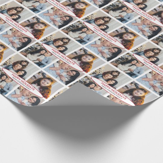 Custom Personalized 4 Photos Collage Christmas Wrapping Paper | Zazzle.com