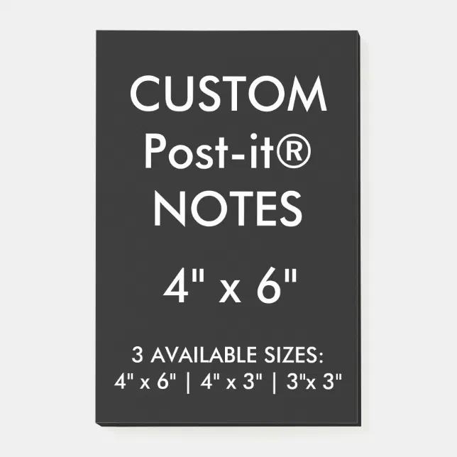 Custom Personalized 4" x 6" Post-it® Notes Blank | Zazzle