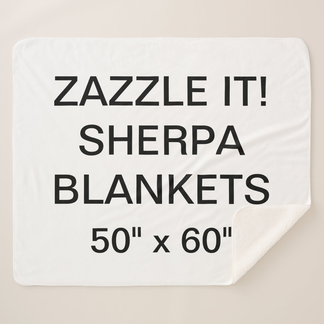 Custom Personalized 50" x 60" Sherpa Blanket Blank | Zazzle