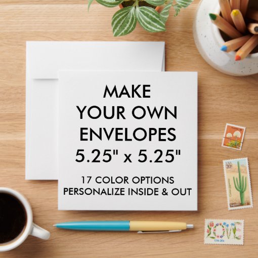Custom Personalized 5.5" Square Envelope | Zazzle