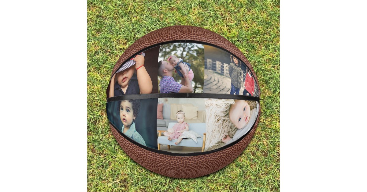 Custom Personalized 6 Photo Mini Basketball | Zazzle