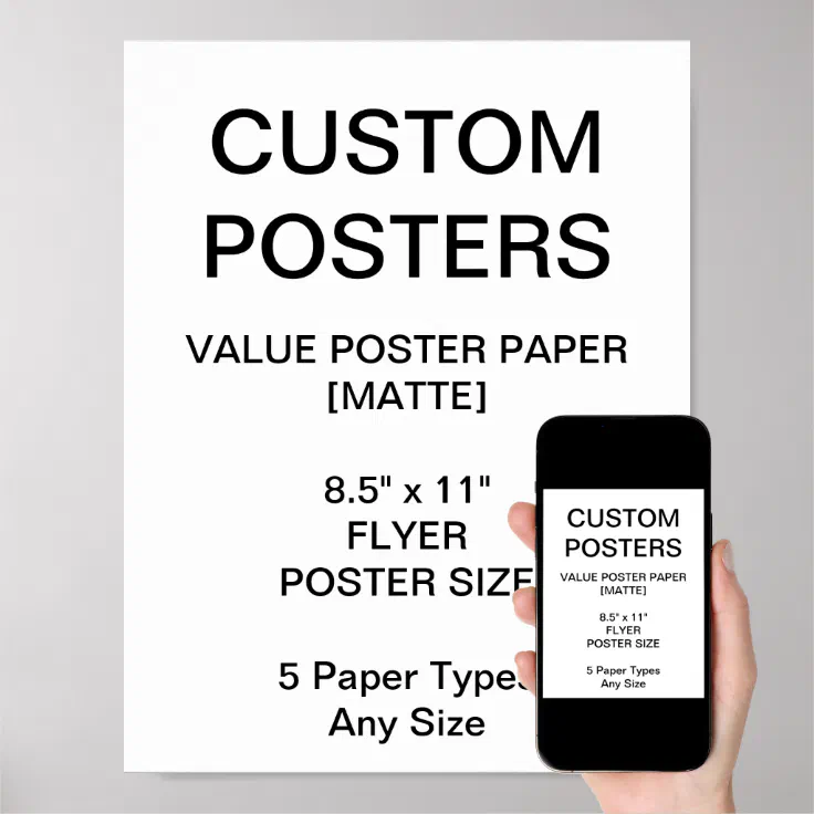 Custom Personalized 8.5"x11" Value Matte Poster | Zazzle
