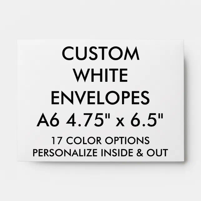 Custom Personalized A6 4.75" x 6.5" Envelope | Zazzle