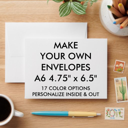 Custom Personalized A6 4.75" x 6.5" Envelope | Zazzle