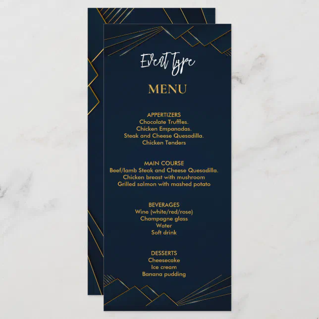 Custom personalized birthday party menu | Zazzle