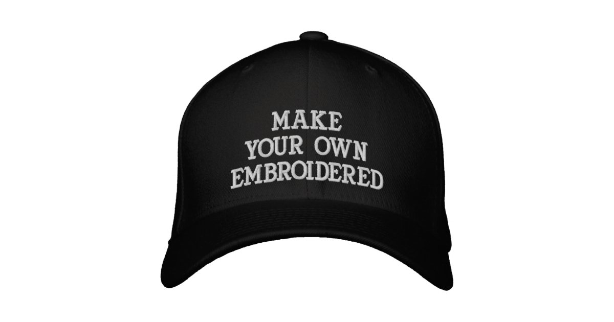 Custom Personalized Black Embroidered Baseball Cap | Zazzle