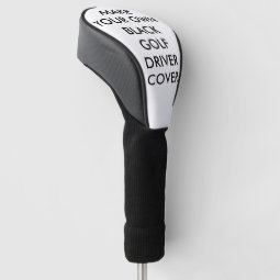 Custom Personalized Black Golf Driver Club Cover | Zazzle