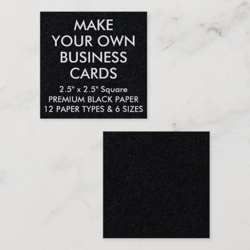Custom Personalized BLACK Square Business Cards | Zazzle