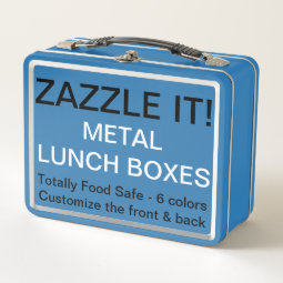 Custom Personalized BLUE Metal Lunch Box Template | Zazzle