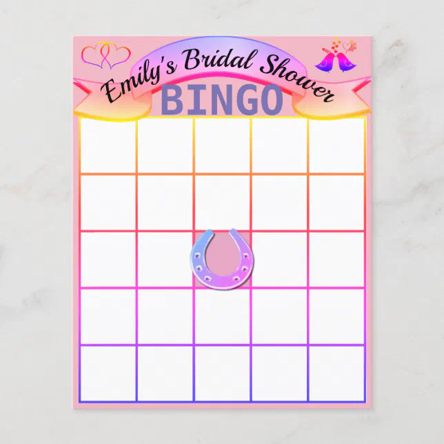 Custom Personalized Bridal Shower Bingo Cards Flyer | Zazzle