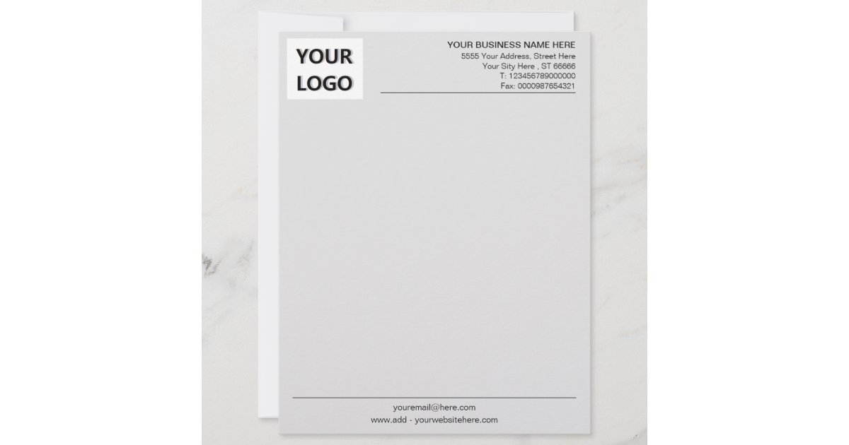 Custom Personalized Business Letterhead with Logo | Zazzle
