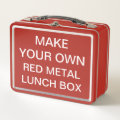 Custom Personalized Classic RED Metal Lunch Box | Zazzle