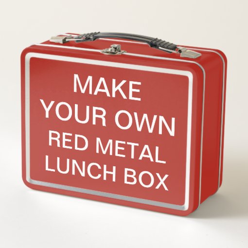 Custom Personalized Classic RED Metal Lunch Box | Zazzle