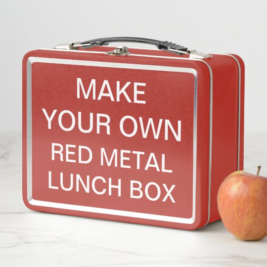 Custom Personalized Classic RED Metal Lunch Box | Zazzle.com