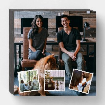 Custom Personalized Collage Photo Wooden Box Sign | Zazzle
