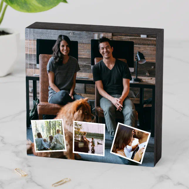 Custom Personalized Collage Photo Wooden Box Sign | Zazzle
