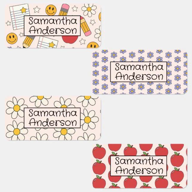 Custom & Personalized Colorful Back to School Kids' Labels | Zazzle