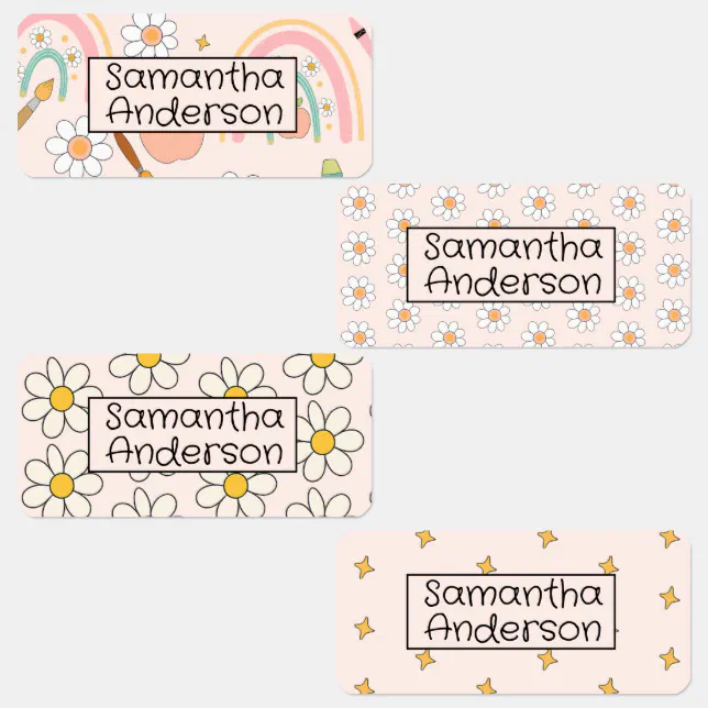 Custom & Personalized Colorful Back to School Kids' Labels | Zazzle