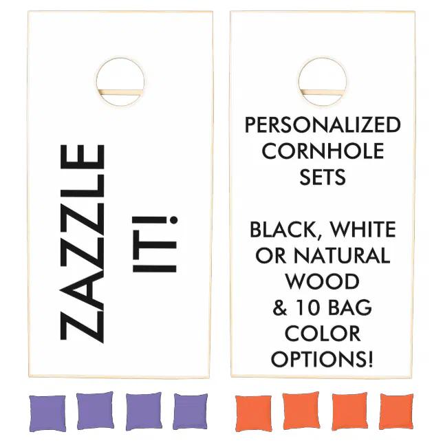 Custom Personalized Cornhole Boards Blank Template Cornhole Set | Zazzle