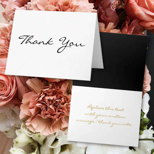 Custom Personalized Elegant Thank You Note Card | Zazzle
