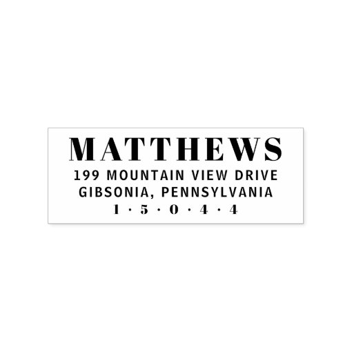 Custom Personalized Elegant Wedding Return Address Rubber Stamp | Zazzle