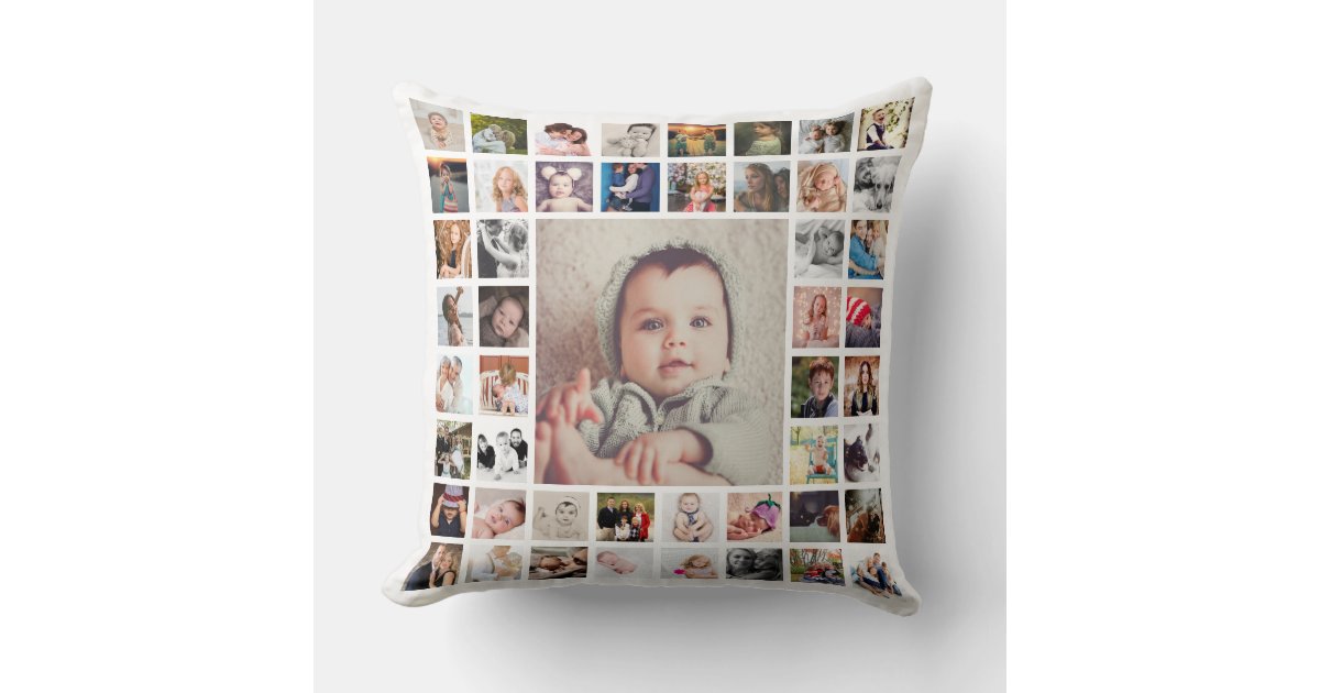 Custom Personalized Family Memories Photo Collage Throw Pillow | Zazzle
