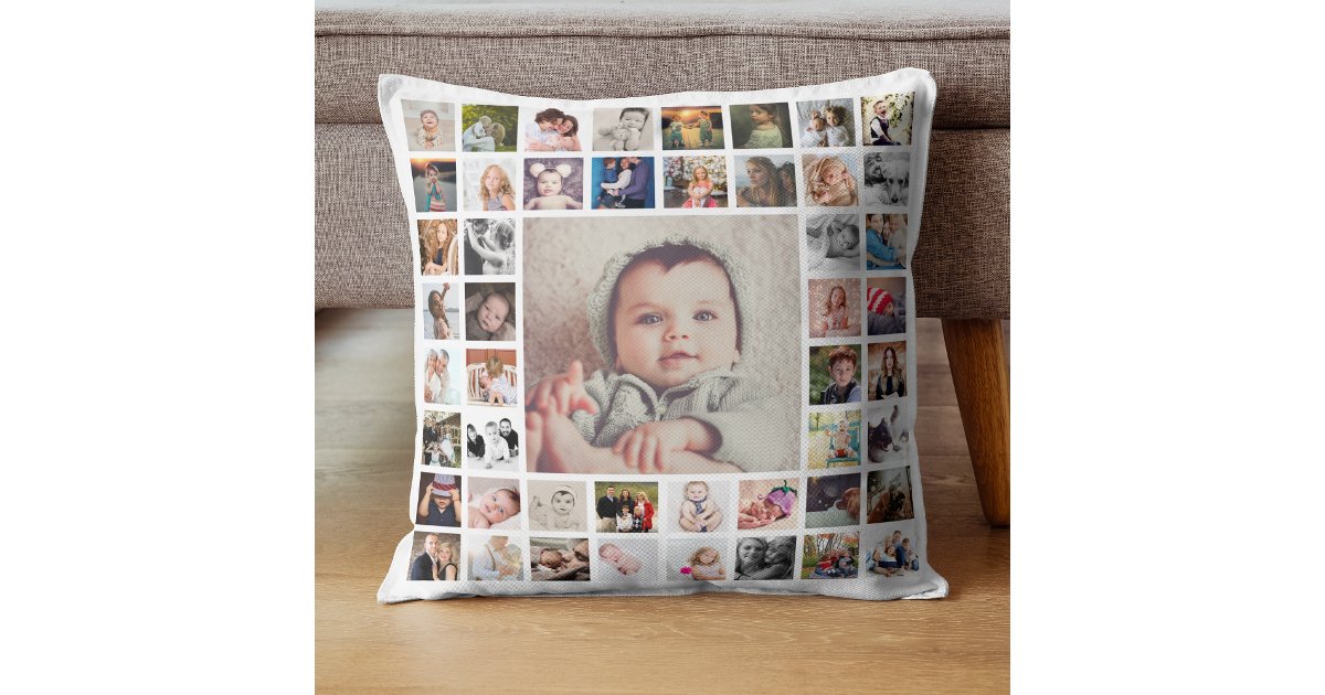 Custom Personalized Family Memories Photo Collage Throw Pillow | Zazzle