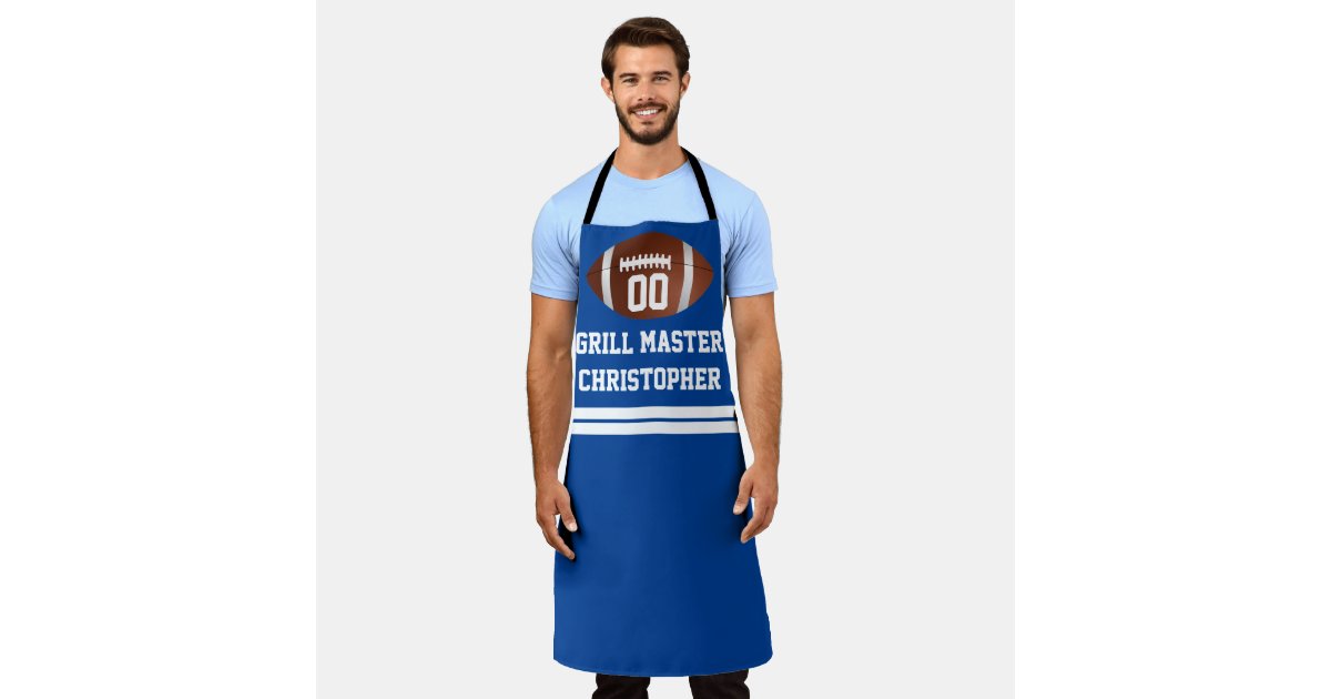 Custom Personalized Football Grill BBQ Tailgate Ap Apron | Zazzle