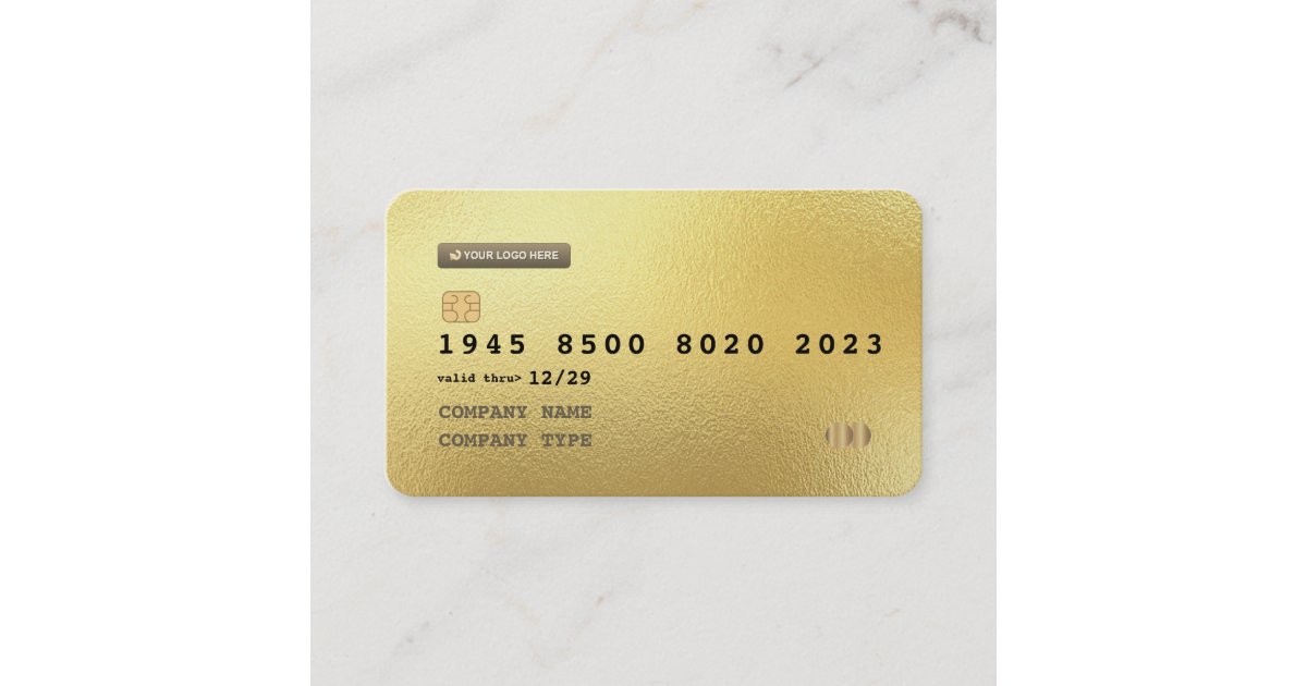 Custom personalized gold credit card Business Card | Zazzle