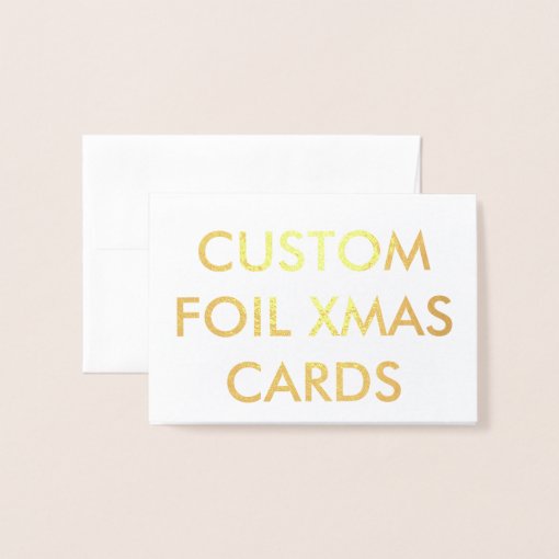 Custom Personalized Gold Foil Christmas Card | Zazzle