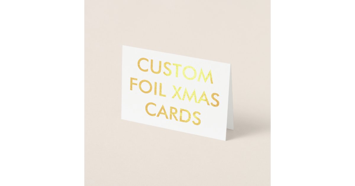 Custom Personalized Gold Foil Christmas Card | Zazzle