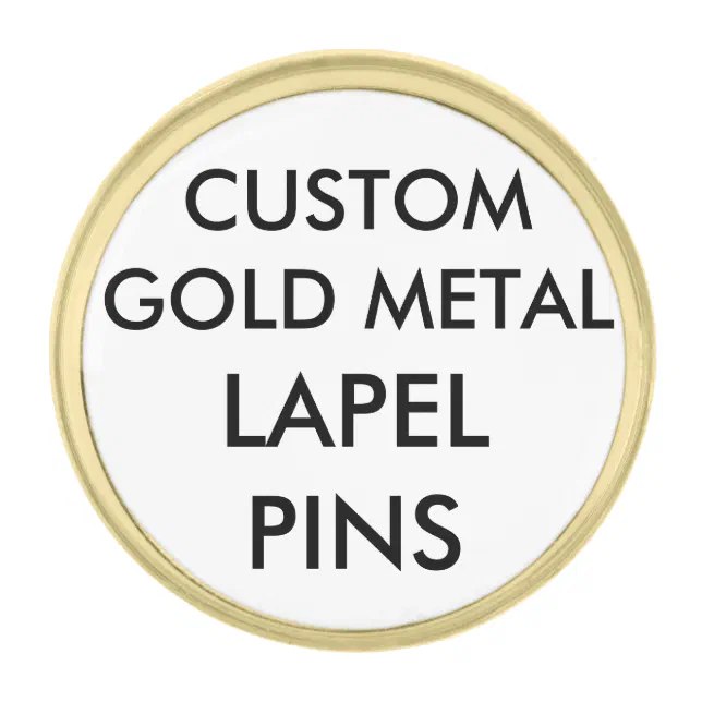Custom Personalized Gold Plated Round Lapel Pin | Zazzle