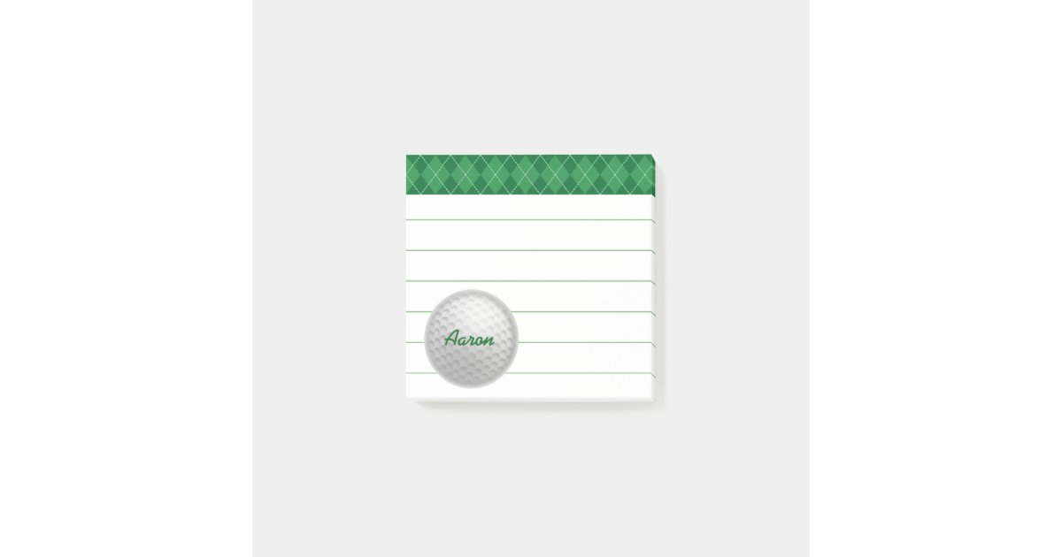 Custom Personalized Golf Post It Notes Gift | Zazzle