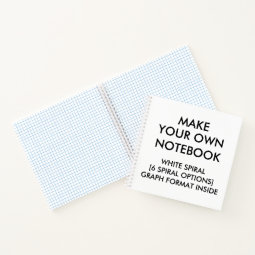 Custom Personalized GRAPH Notebook, White Spiral Notebook | Zazzle