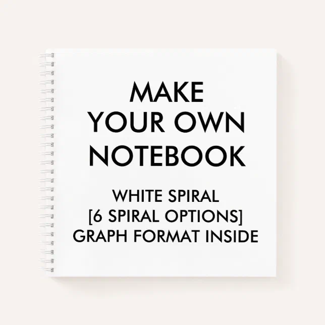 Custom Personalized GRAPH Notebook, White Spiral Notebook | Zazzle