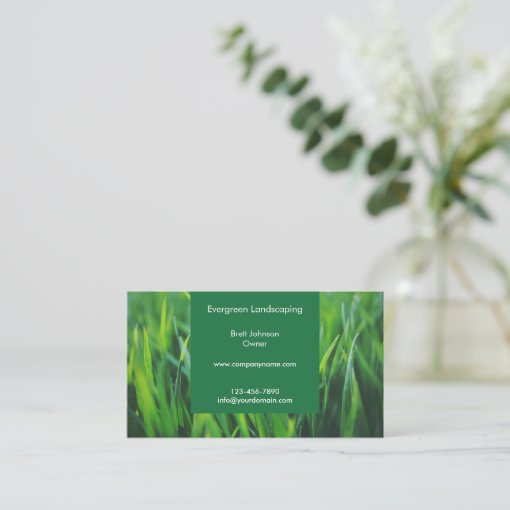 Custom Personalized Grass Business Card | Zazzle