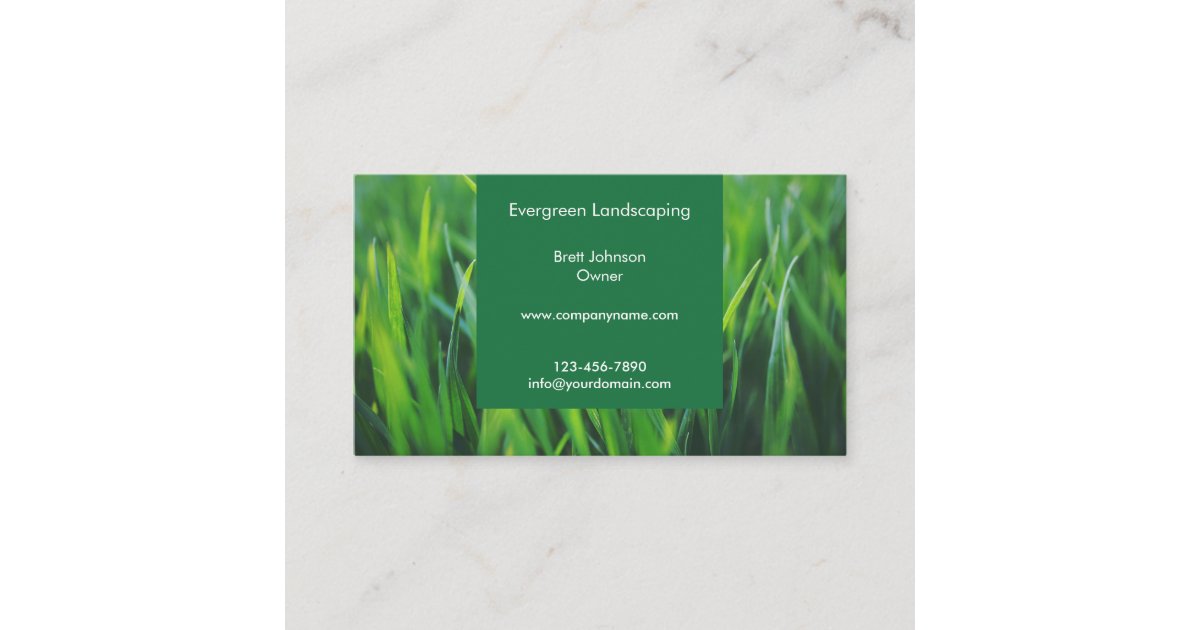Custom Personalized Grass Business Card | Zazzle