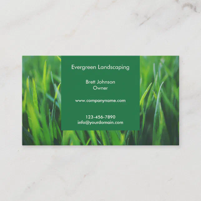 Custom Personalized Grass Business Card | Zazzle