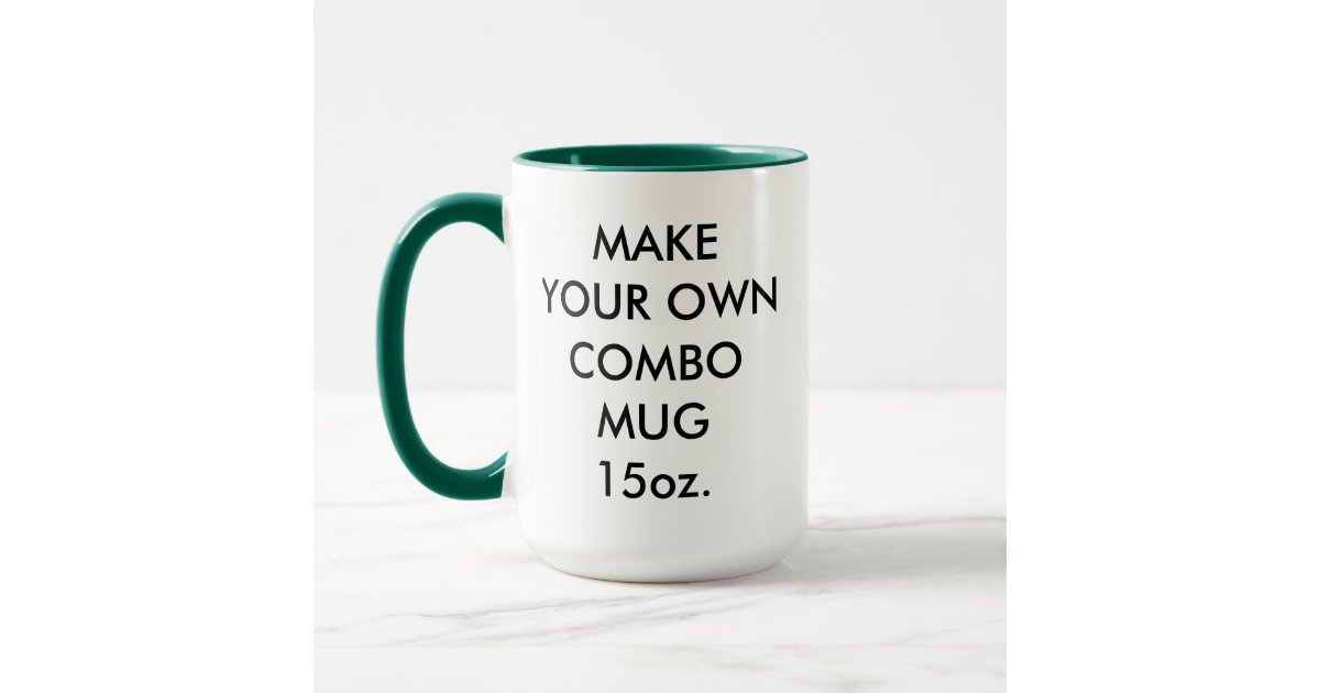 Custom Personalized Green Combination Mug 15oz. | Zazzle