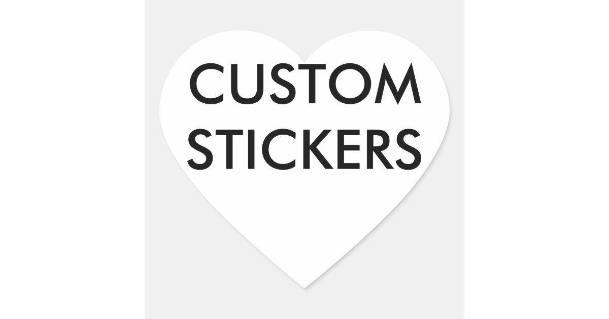 Custom Personalized Heart Stickers Blank Template | Zazzle