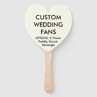 Custom Personalized IVORY HEART WEDDING FANS | Zazzle