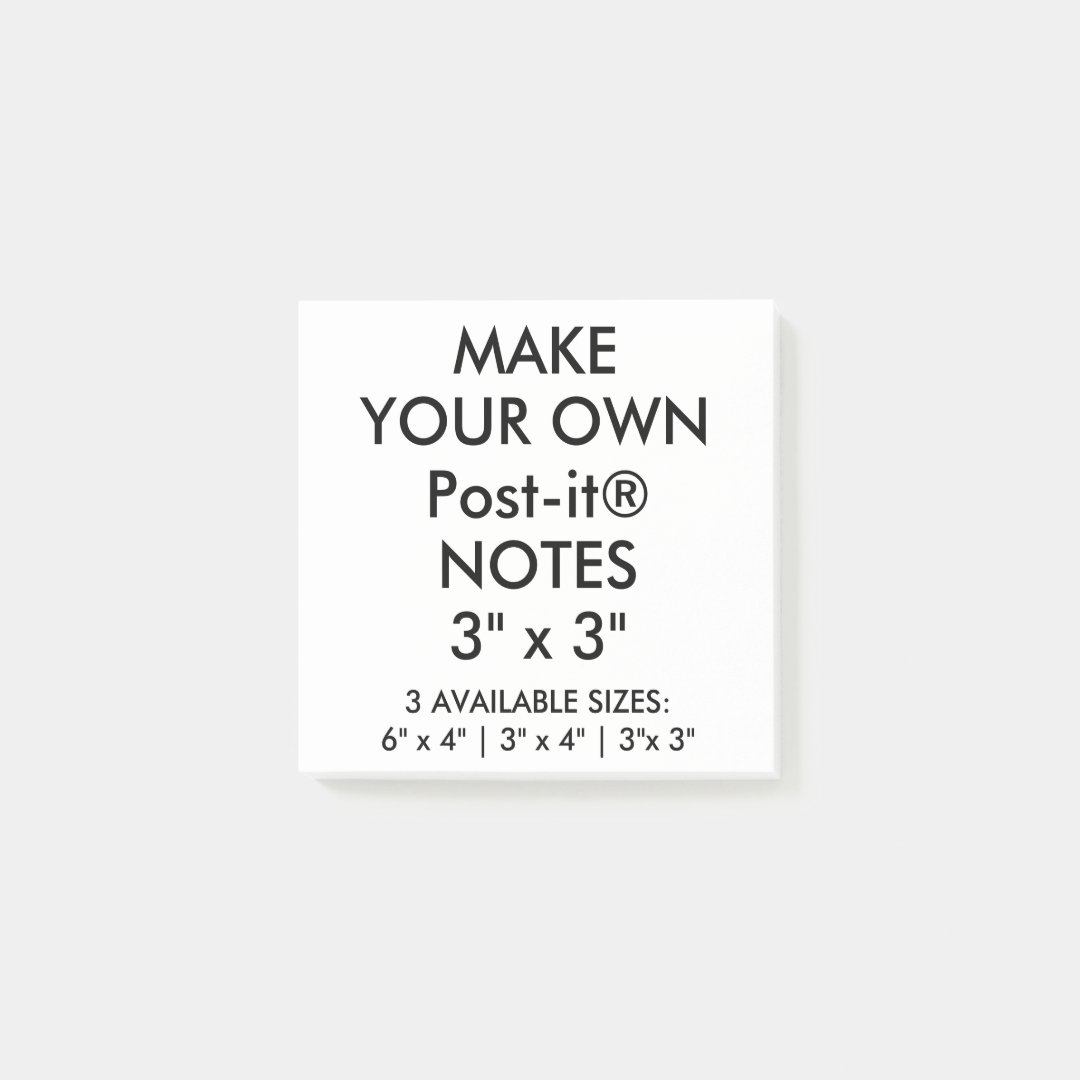 Custom Personalized Large 3" Square Post-it® Notes | Zazzle
